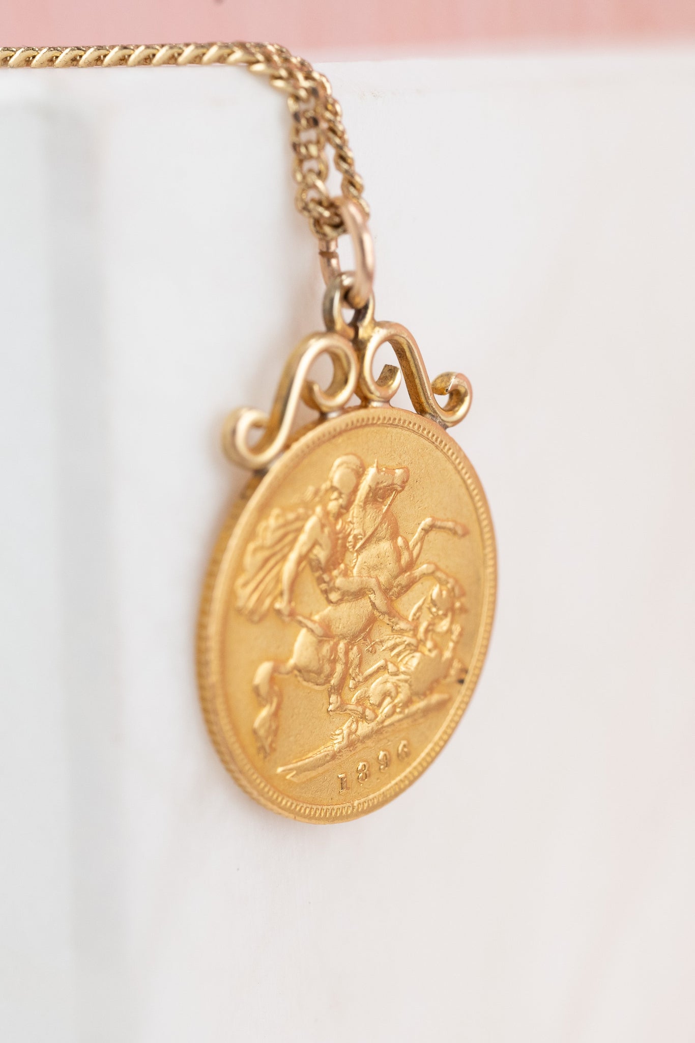 Antique 1896 Half Sovereign Pendant Queen Victoria 'Old Head'