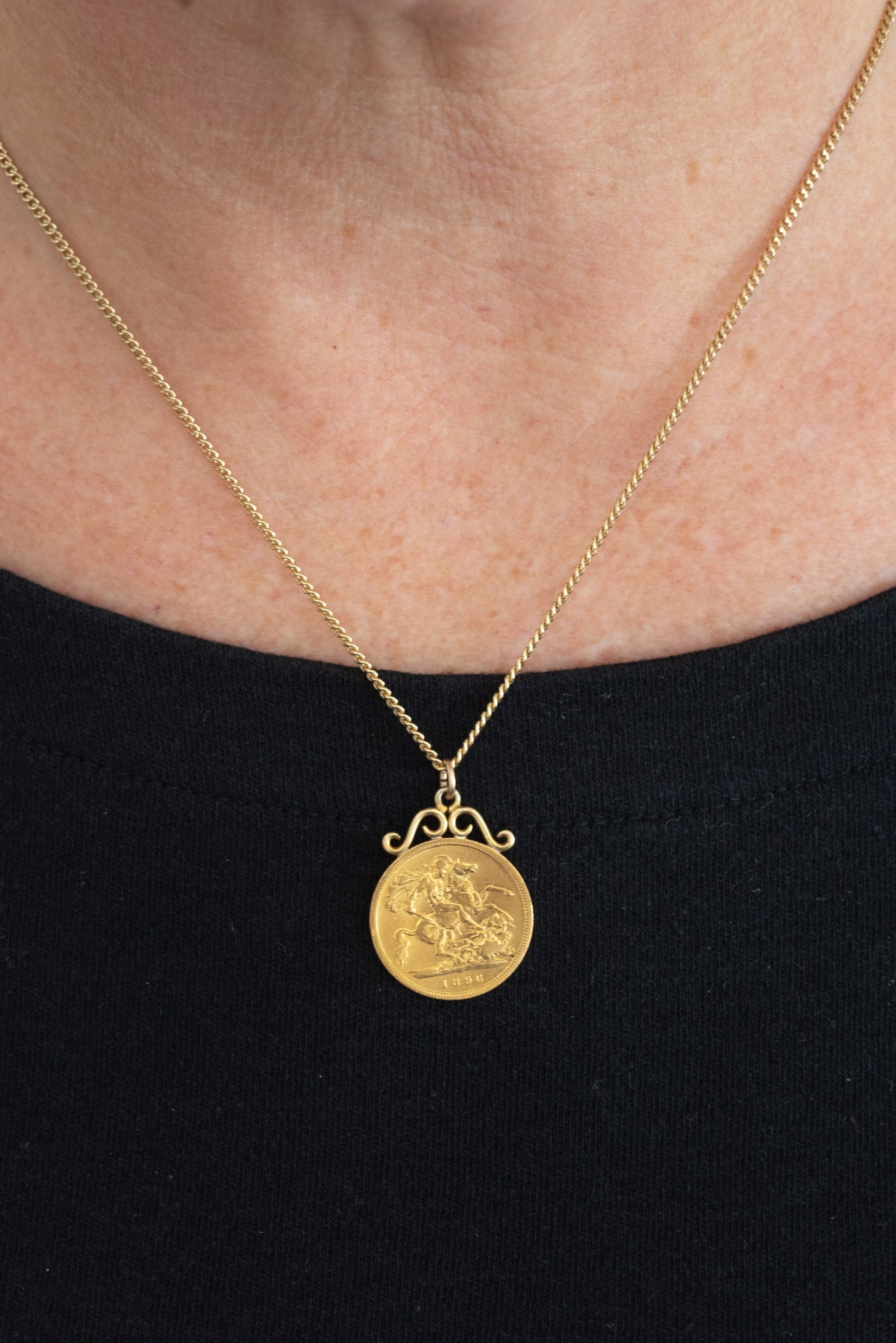 Antique 1896 Half Sovereign Pendant Queen Victoria 'Old Head'