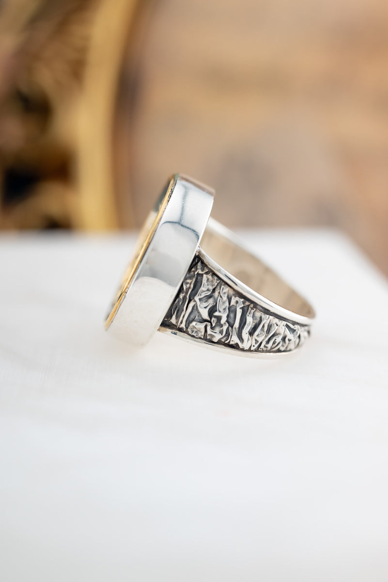 925 Sterling Silver Antique Button Ring