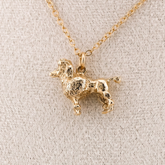 14ct Solid Gold Poodle Pendant Charm